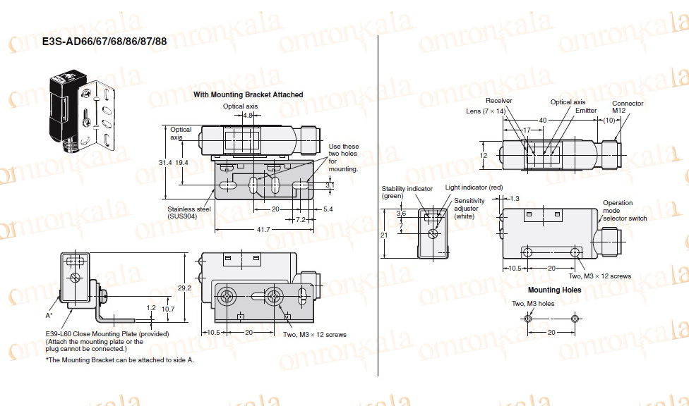 خرید سنسورفتوالکتریک امرن | سنسورفتوالکتریک امرن E3S-AD86